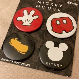 Disney | Accessories | Disney Mickey Mouse Pin Back Button Set Nwt ...